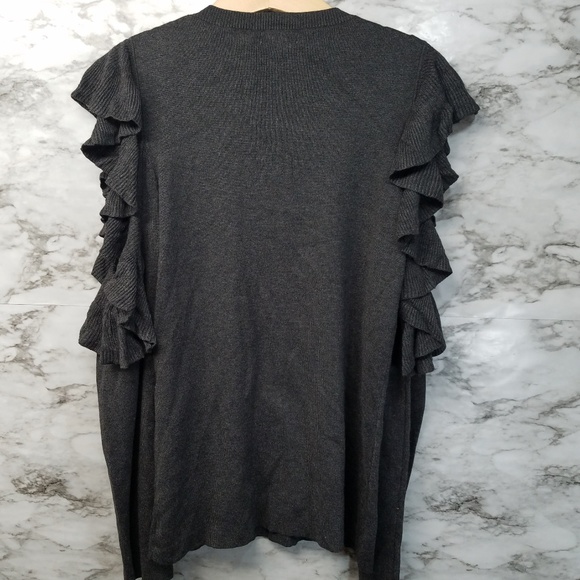Max Studio | Tops | Max Studio Womens Longsleeve Ruffle Open New Gray ...